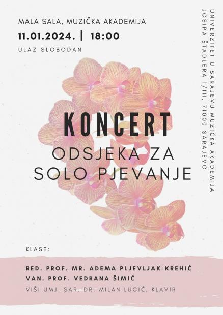 Koncert Odsjeka za solo pjevanje | Univerzitet u Sarajevu